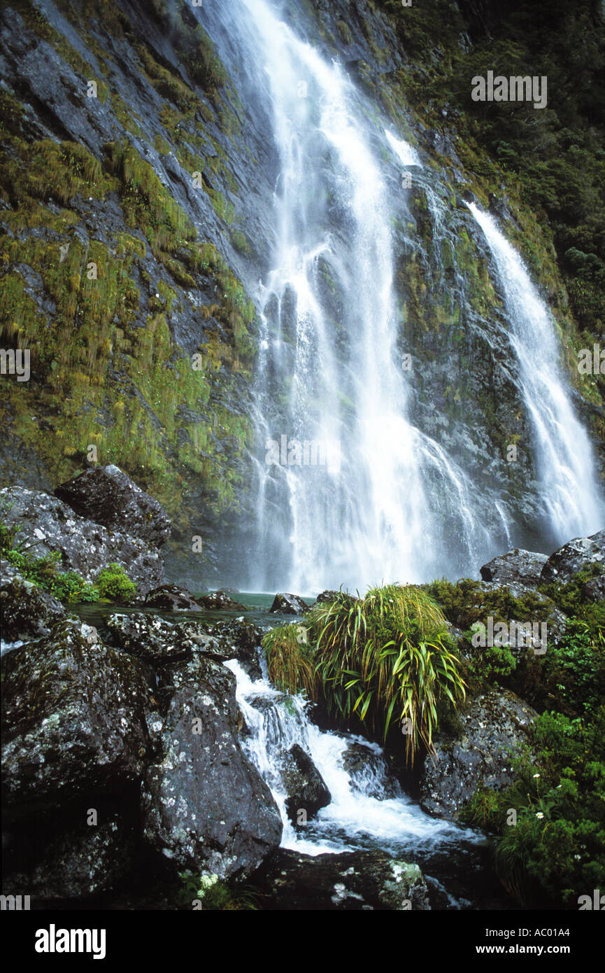 Waterfall Routeburn Track Queenstown NZ Stock Photo - Alamy