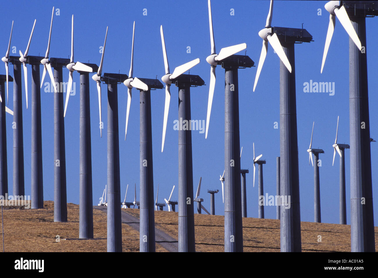 Windmills generating electricity near San Francisco CA Stock Photo - Alamy