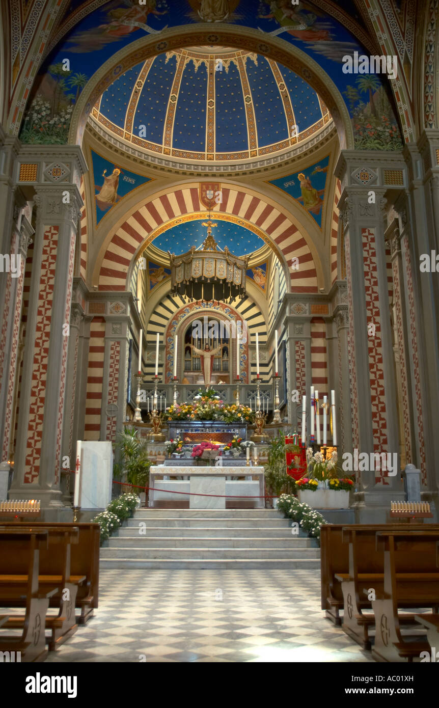 Interior of Basilica of Santa Margherita church Cortona Italy Stock ...