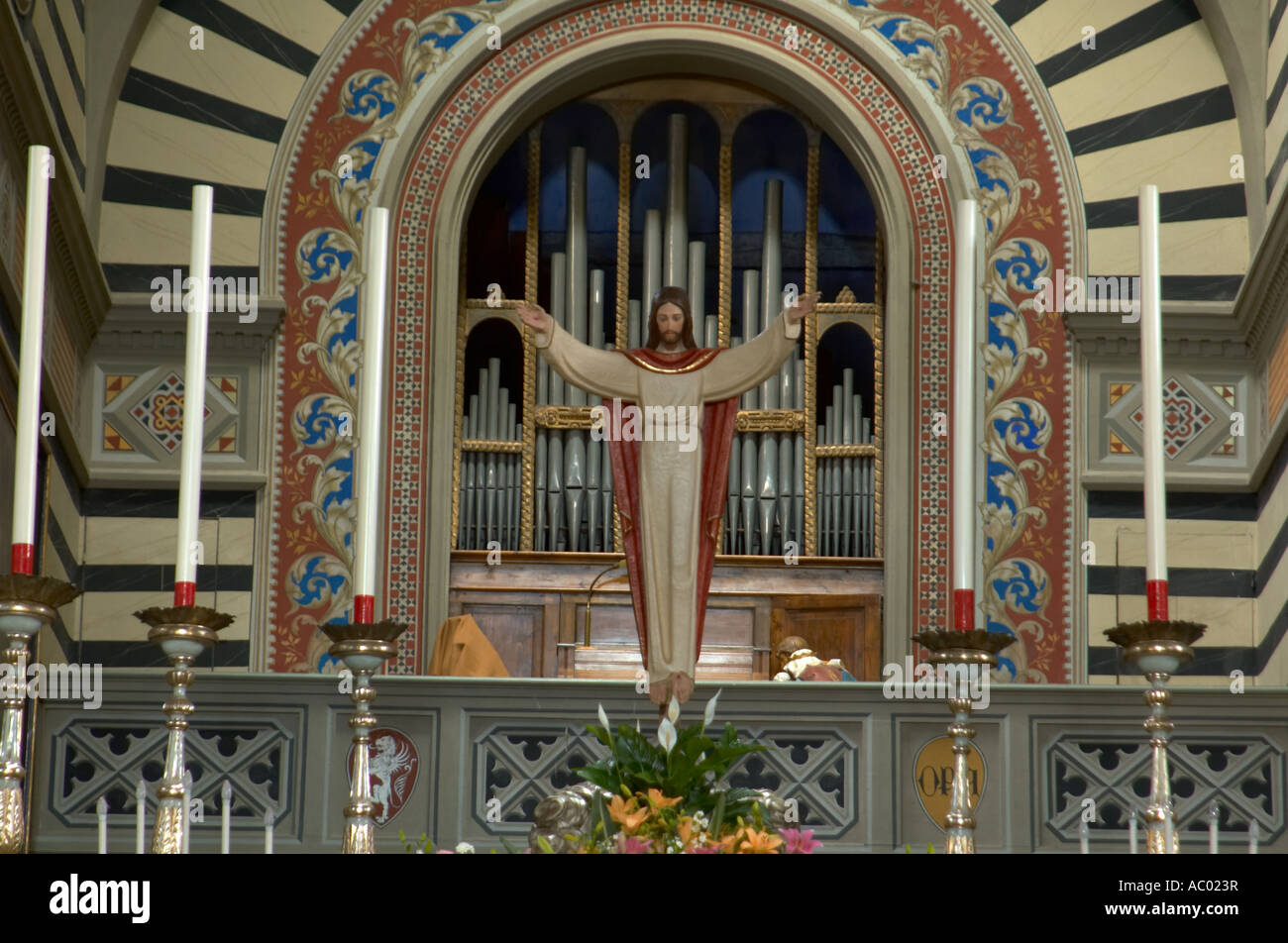 Interior of Basilica of Santa Margherita church Cortona Italy Stock ...