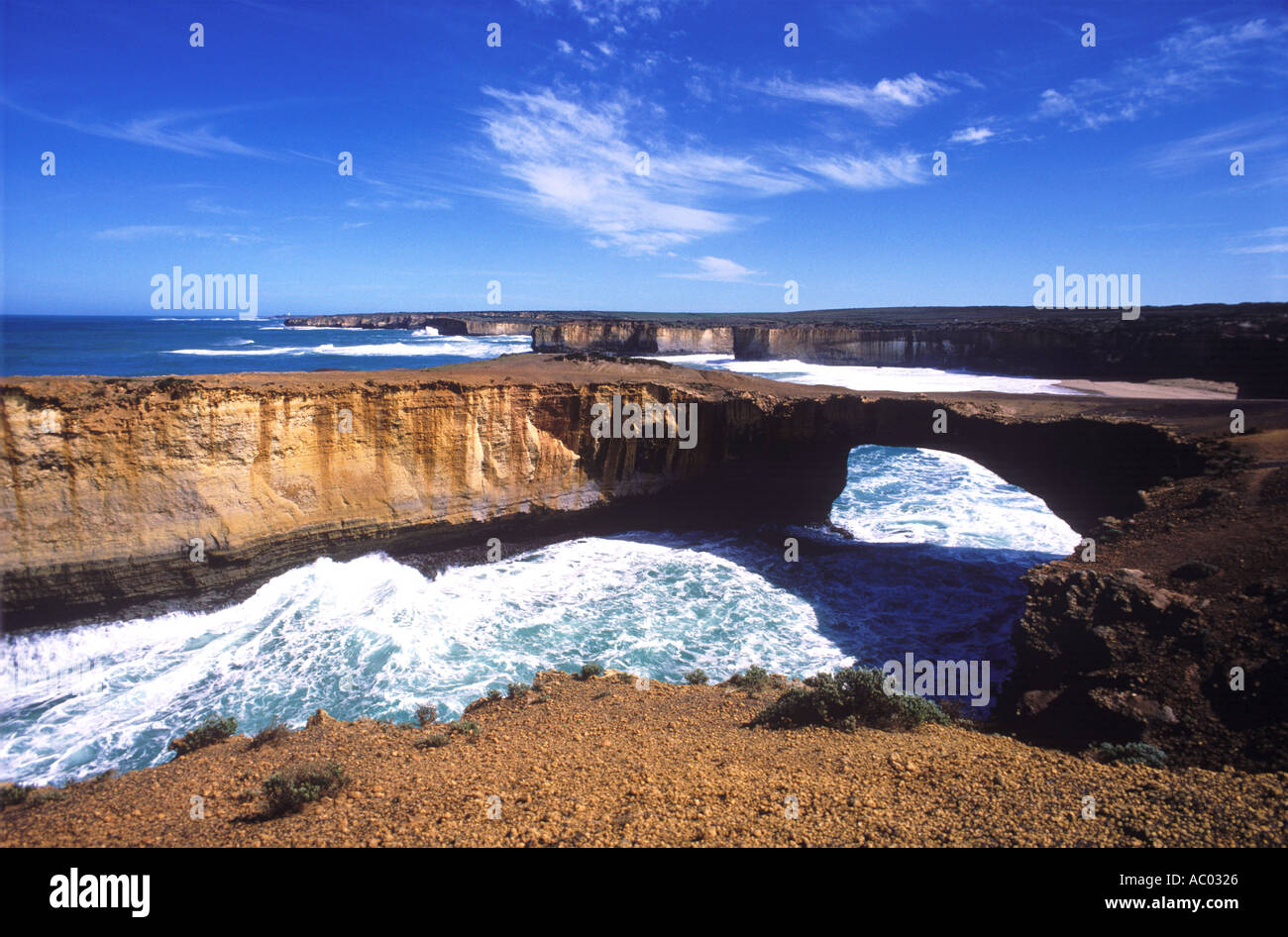 Bridge rock formation Great Ocean Road outside Melbourne Australia ...