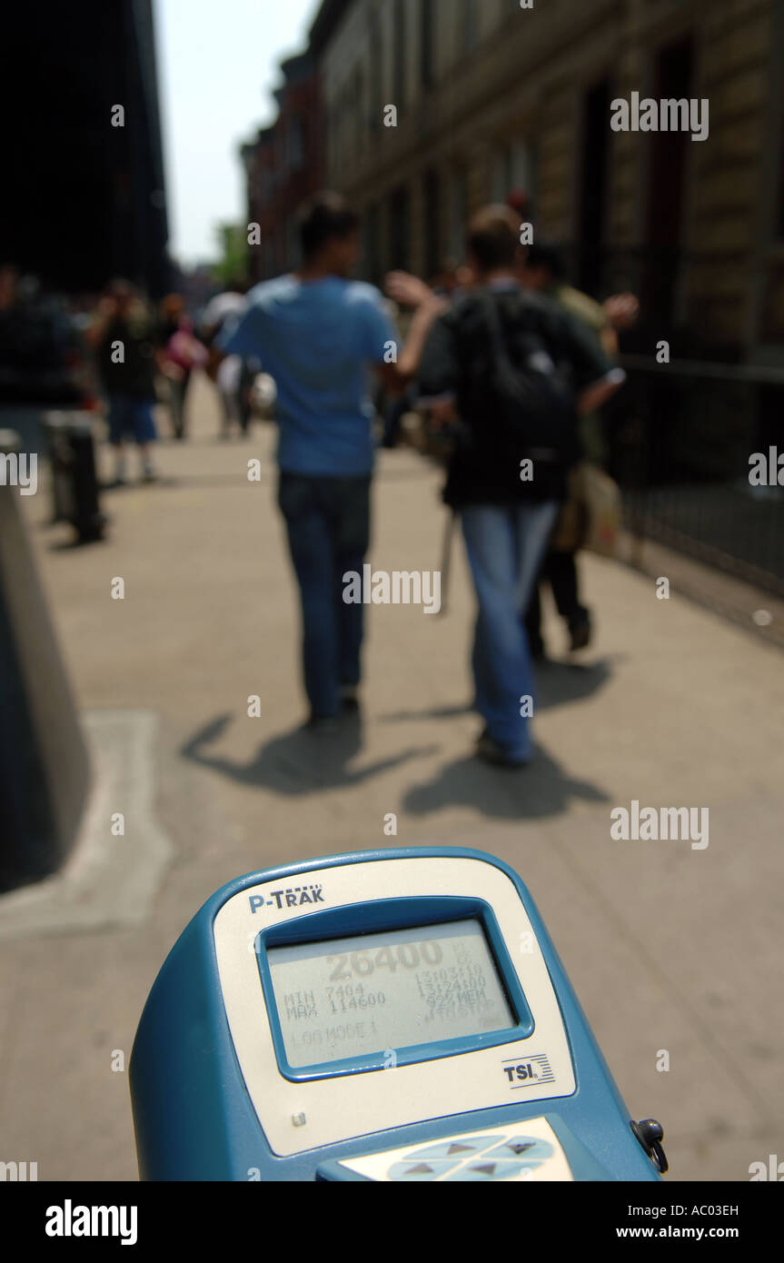 Environmental engineer measures air quality for air pollution in the ...