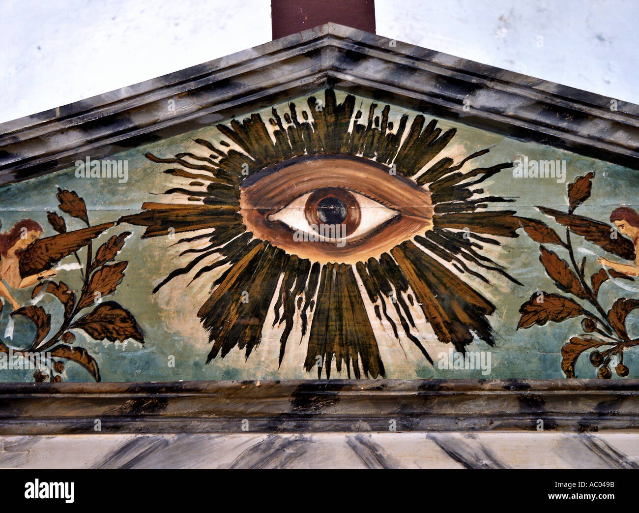 God s Eye temple illustration old church Crete Krete island Greece ...