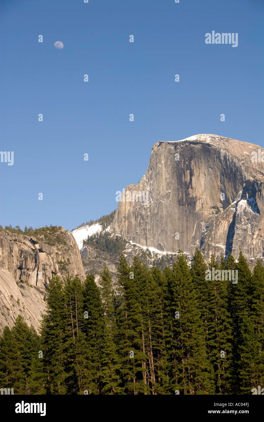Yosemite Half Dome Full Moon California National Park Stock Photo - Alamy