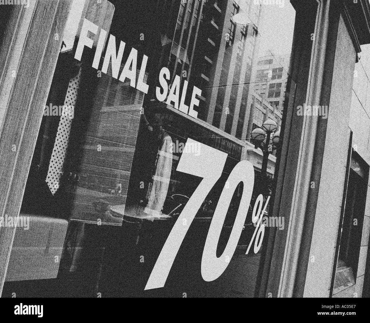 Final Sale 70 sign in a window Stock Photo - Alamy