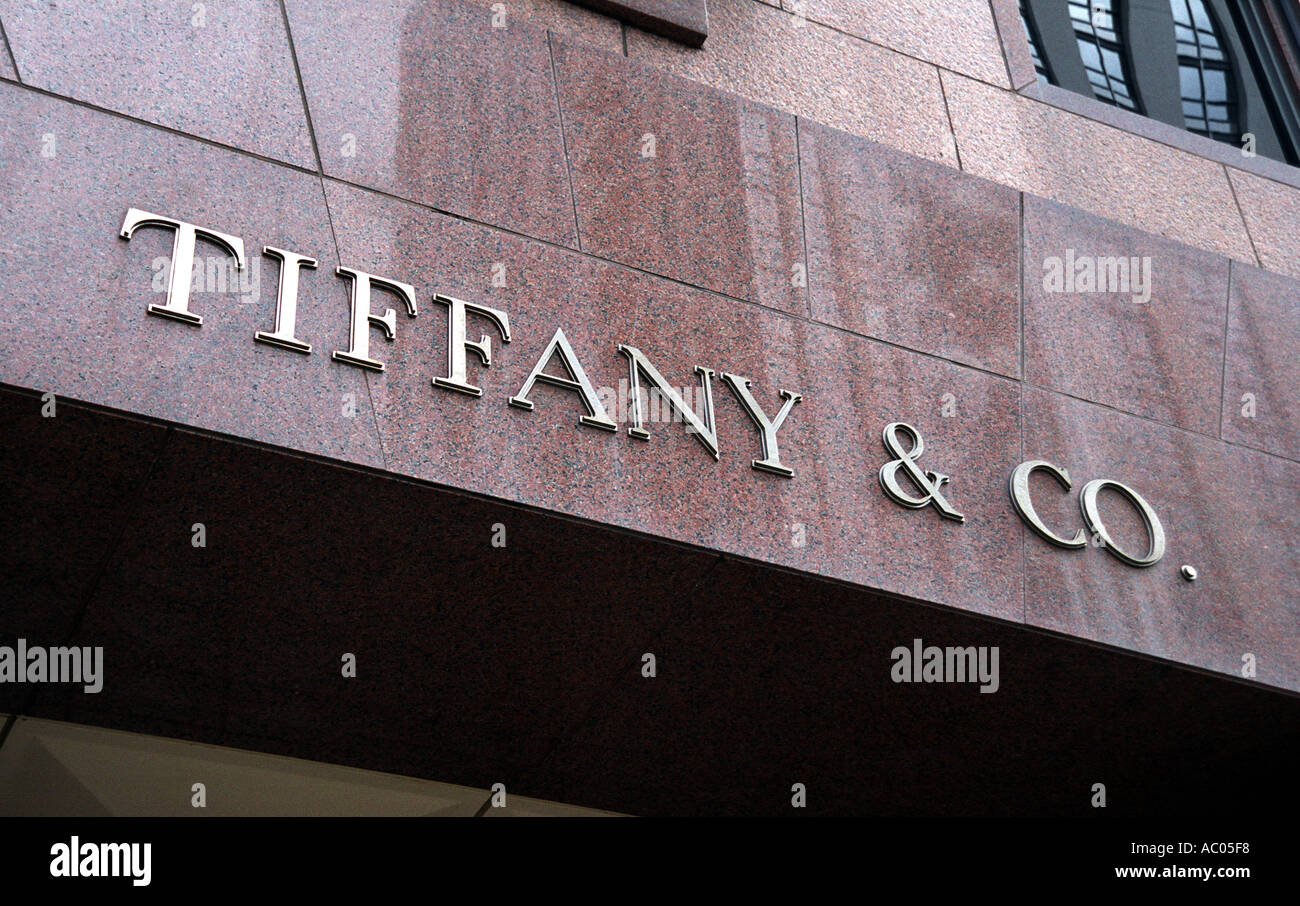 Sign for Tiffany Co Jewellers Stock Photo - Alamy
