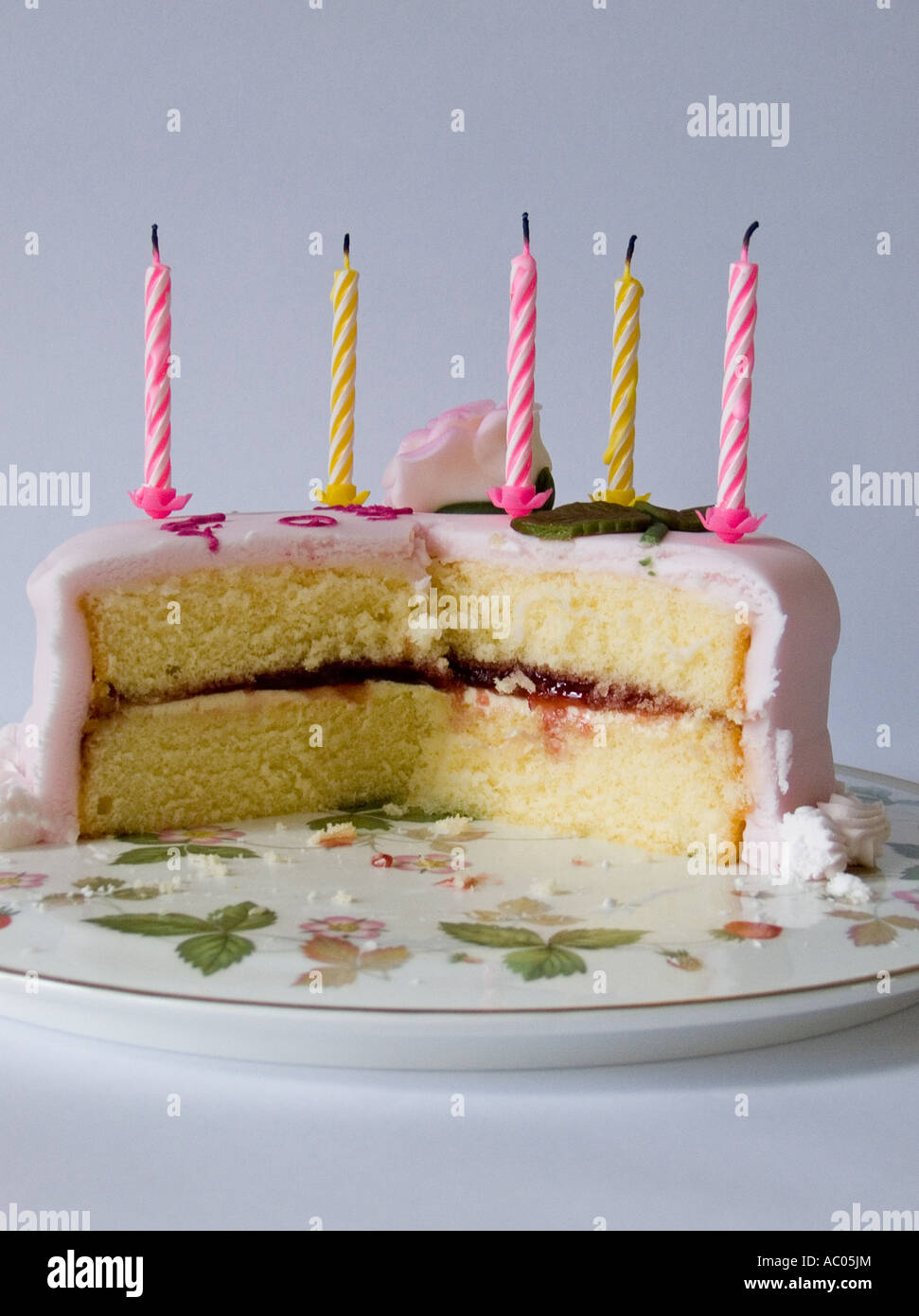 Candles on a birthday cake Stock Photo - Alamy