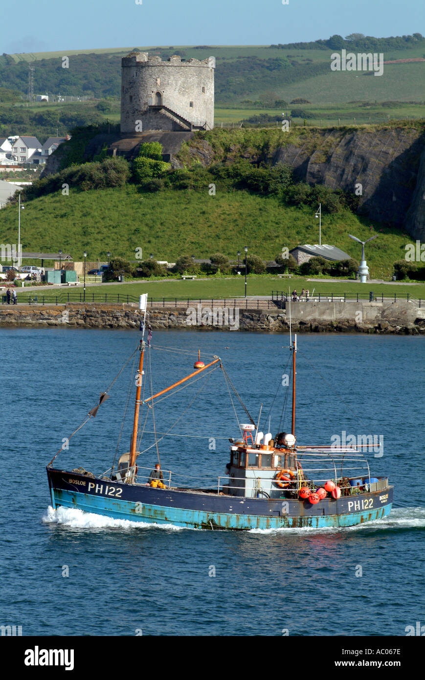 Fishing boat Bosloe on Plymouth Sound Devon England UK Stock Photo - Alamy