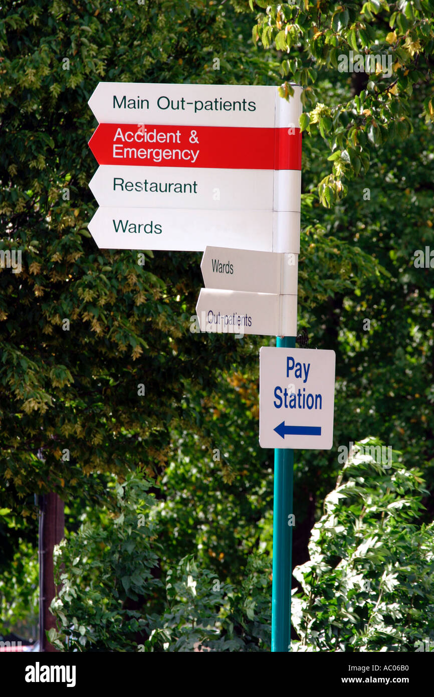 Hospital Sign england uk Stock Photo - Alamy
