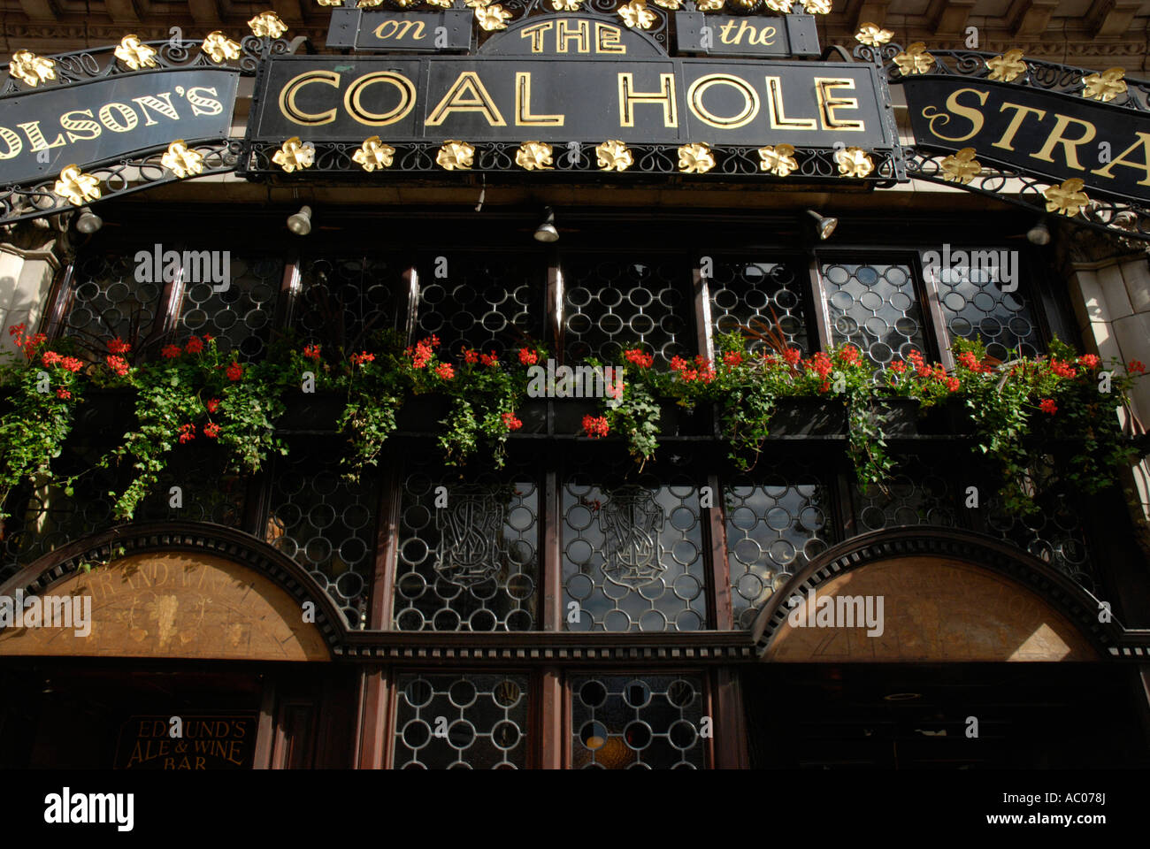 Exterior of the Coal Hole pub in the Strand London England Stock Photo ...