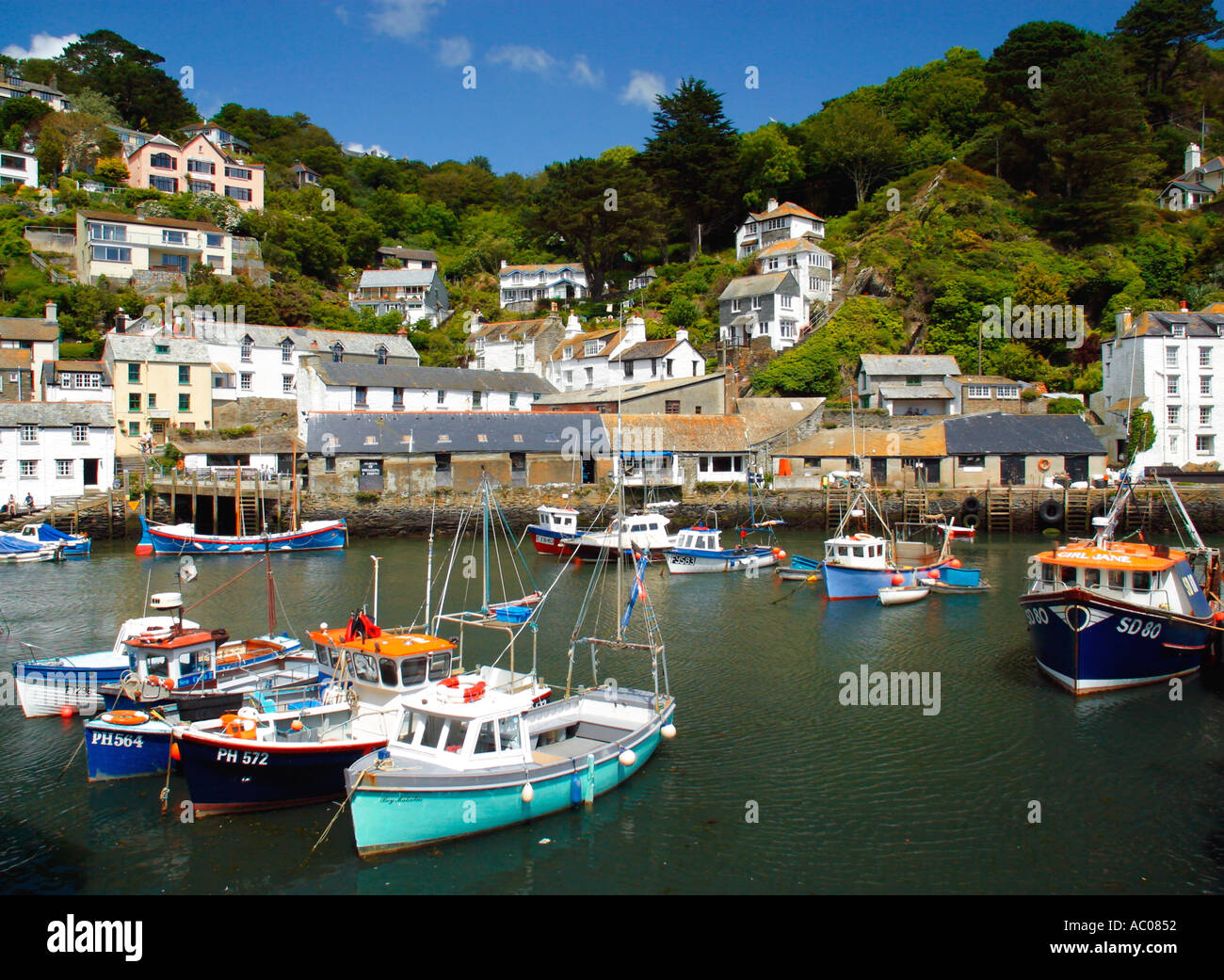 Polperro Harbour 2 Cornwall Stock Photo - Alamy