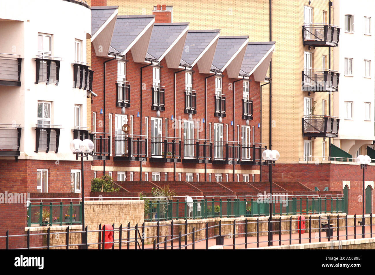 Housing in Cardiff Quay Stock Photo - Alamy