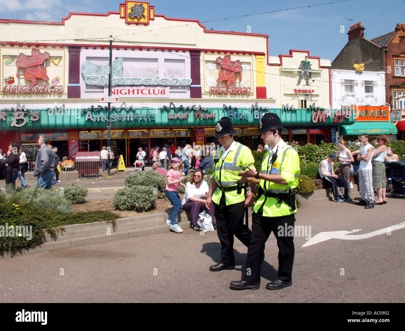 Police patrol at seaside resort Stock Photo - Alamy