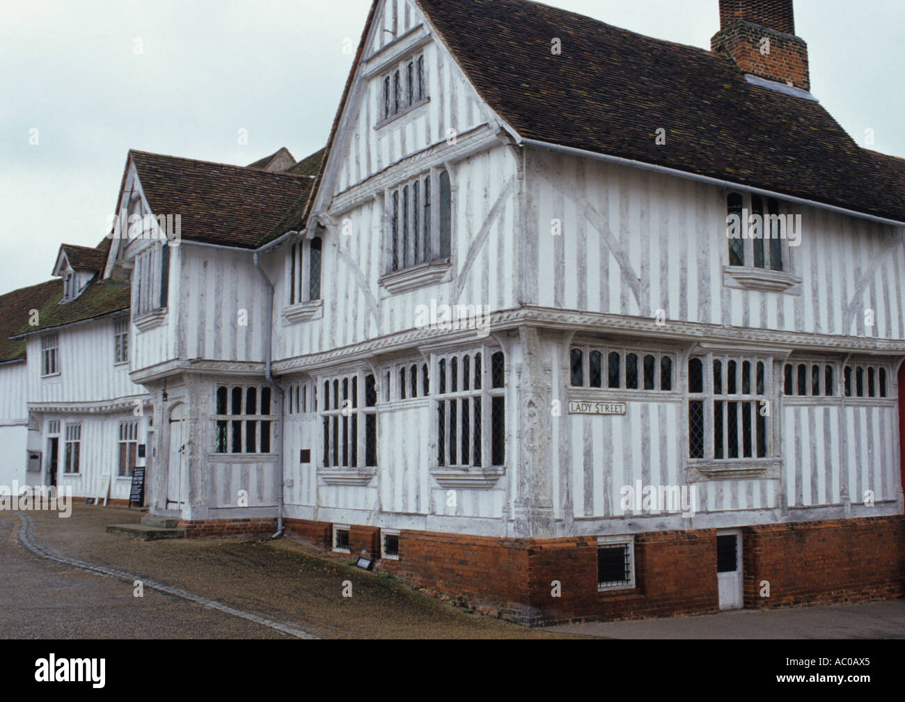The Guildhall in The old English village of Lavenham in Suffolk Uk ...
