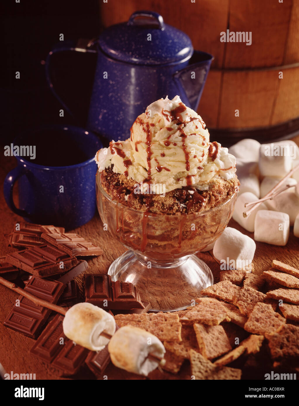 small mini smore style ice cream sundae sunday marshmellows graham ...