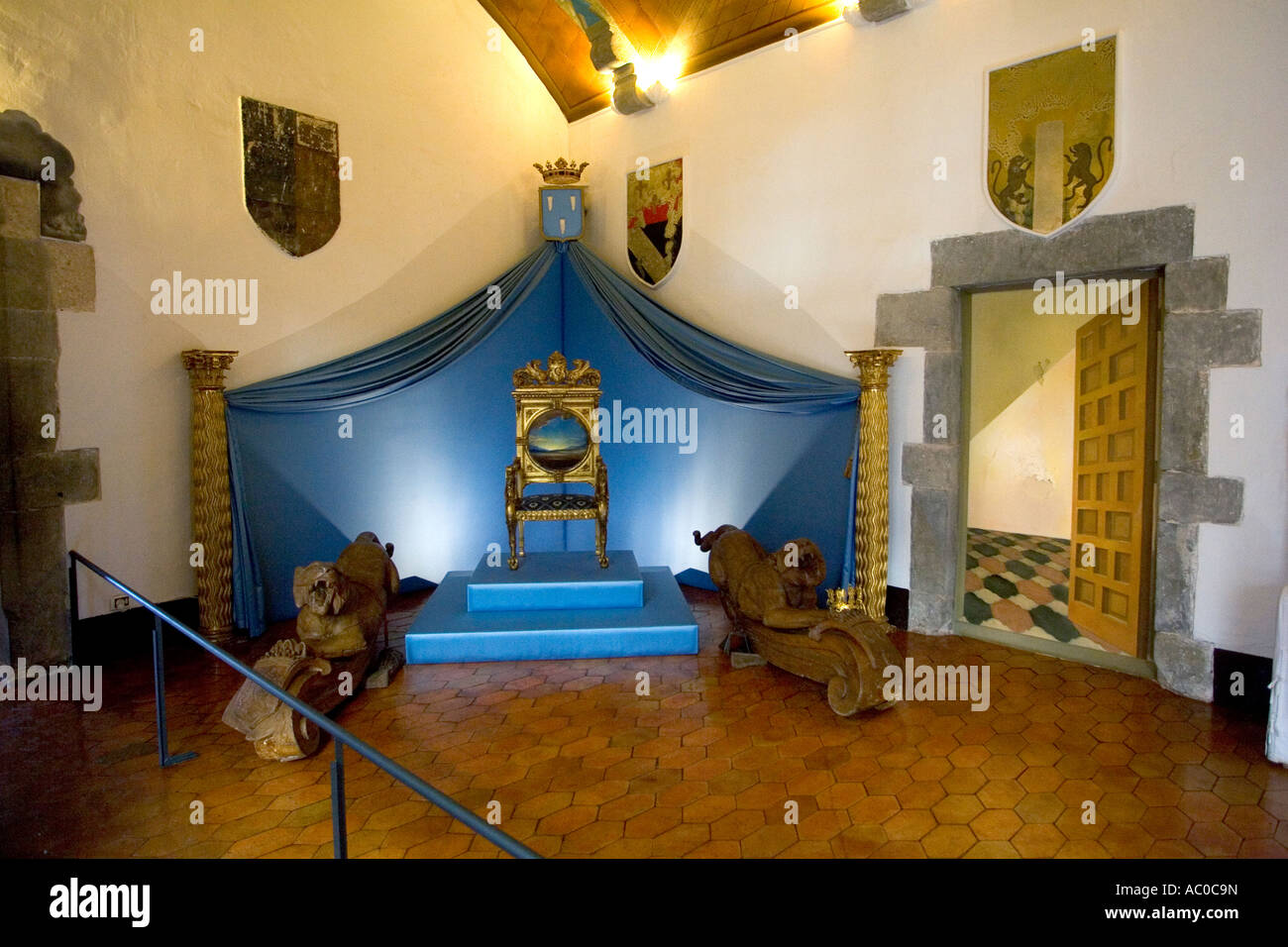 Coat of arms room in the Gala Dali Castle in Pubol, Catalonia, Spain ...