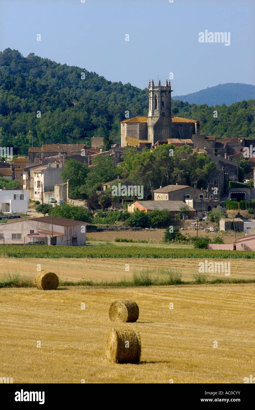 The village of La Pera near Pubol in Catalonia, North East Spain Stock ...
