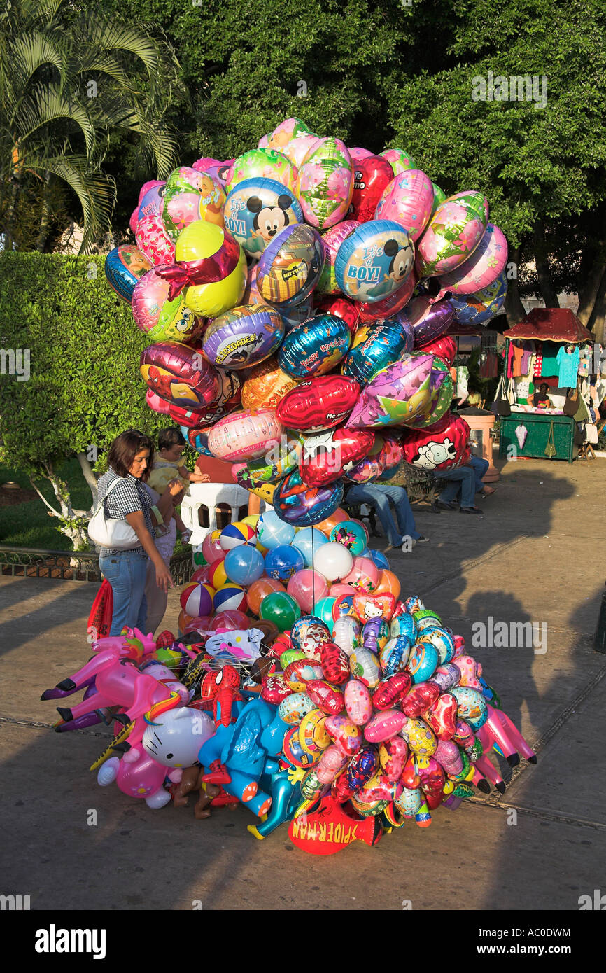 Balloons for sale in Plaza Mayor, Merida, capital city of Yucatan State ...