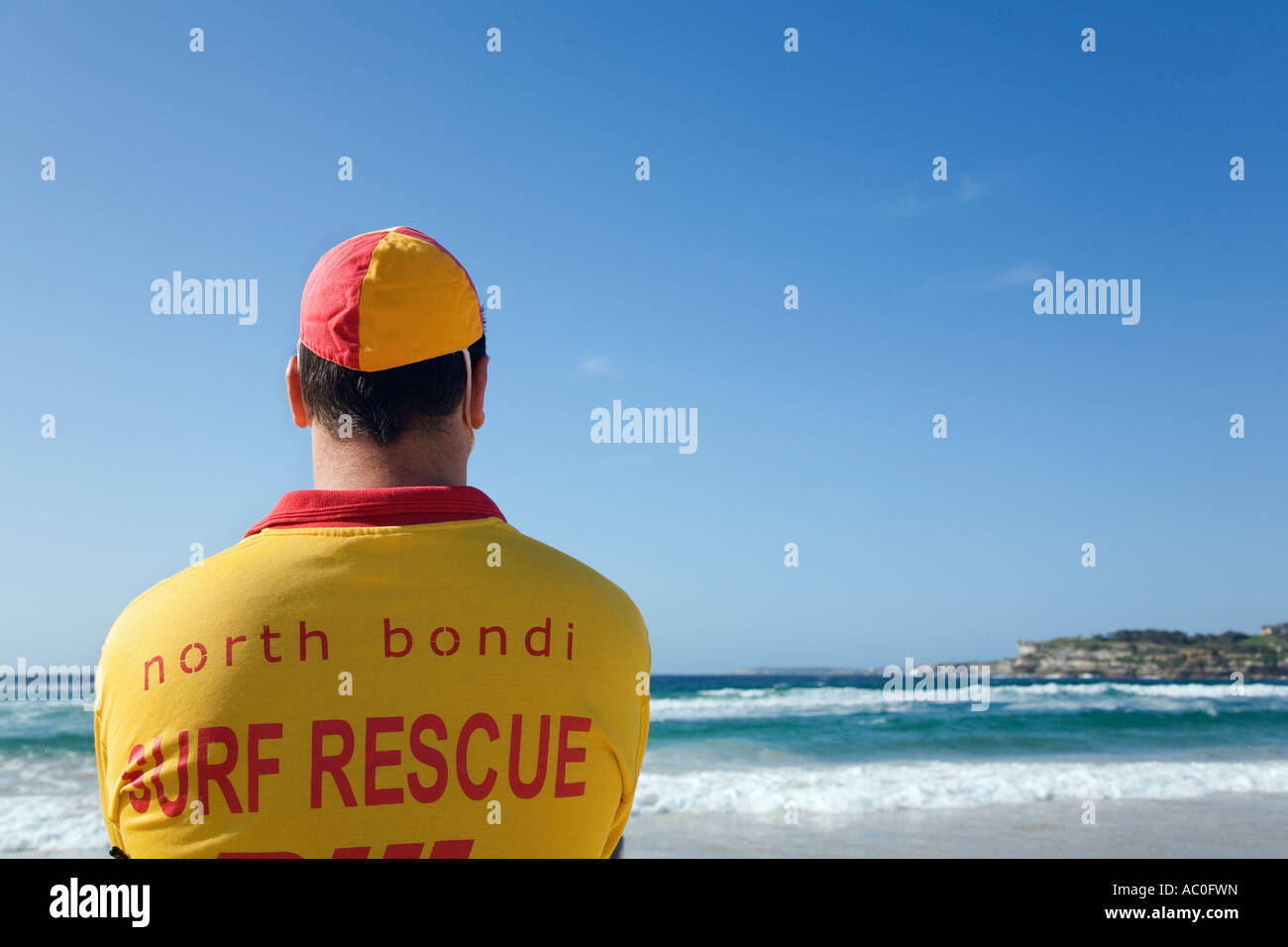 A lifesaver watches the surf on Bondi Beach in eastern Sydney ...