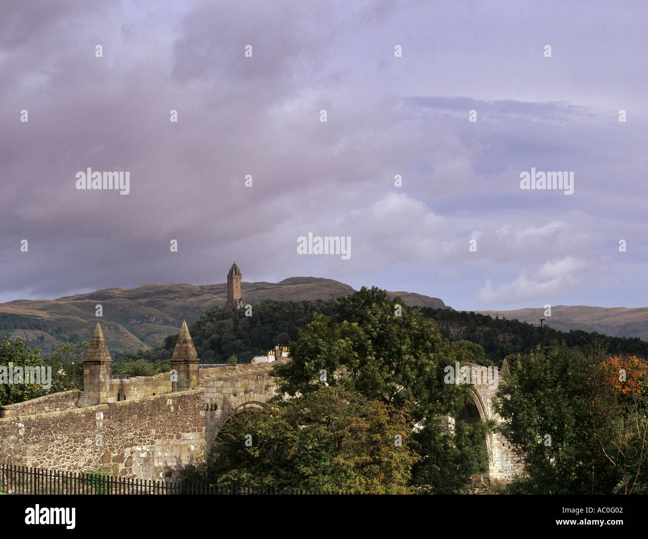 OLD STIRLING BRIDGE and William Wallace monument Stirling Scotland UK ...