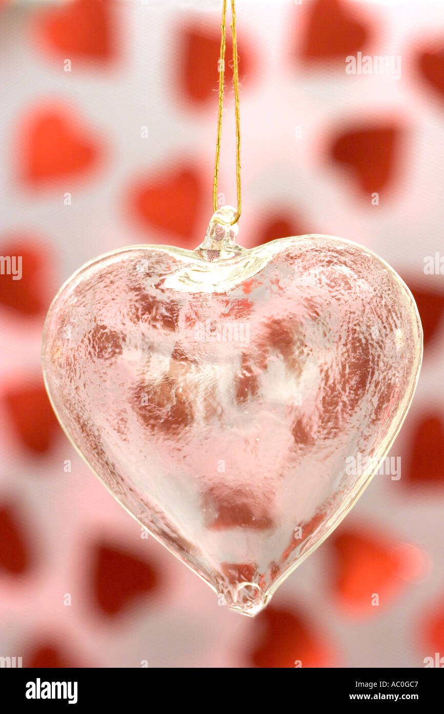 Clear glass heart Stock Photo - Alamy