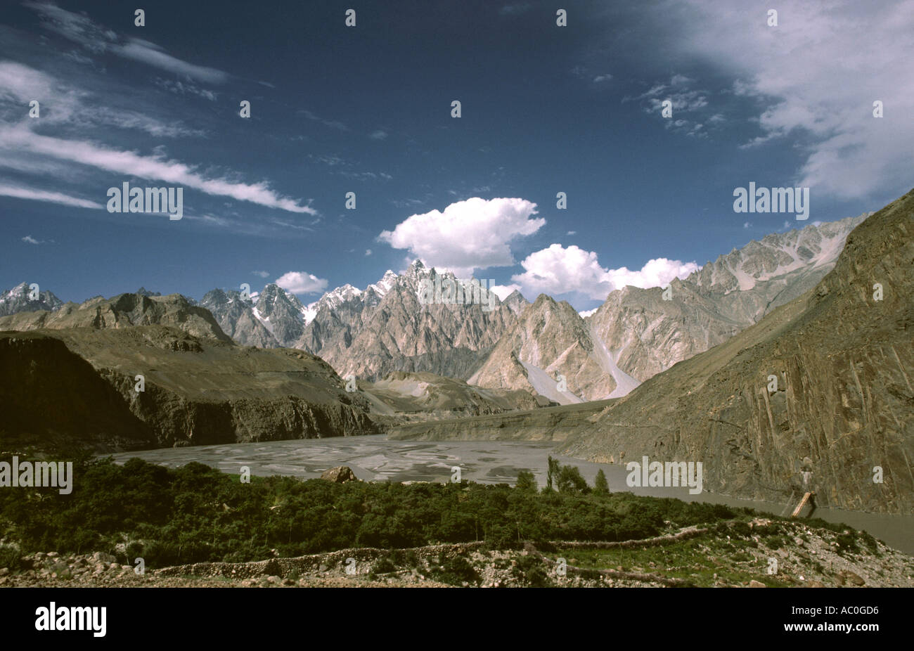 Pakistan Azad Kashmir Hunza River and Pasu Peaks Stock Photo - Alamy