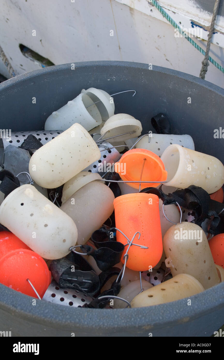 Bait jars used in fishing for Dungeness crab Stock Photo - Alamy