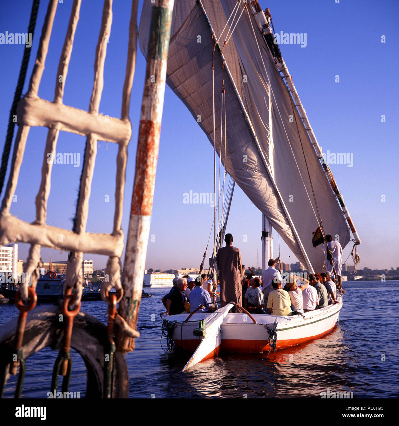 Sailing boat on the Nile River Egypt Nubia Stock Photo - Alamy