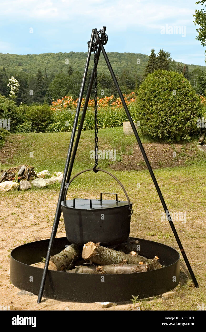 Big iron cooking pot Stock Photo - Alamy