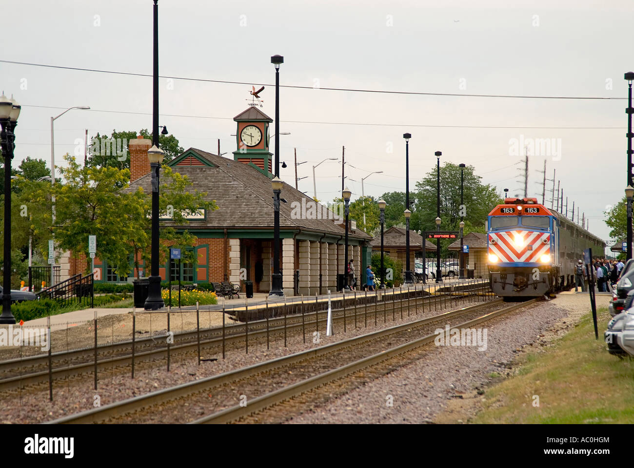 Suburban Train Station Stock Photo - Alamy