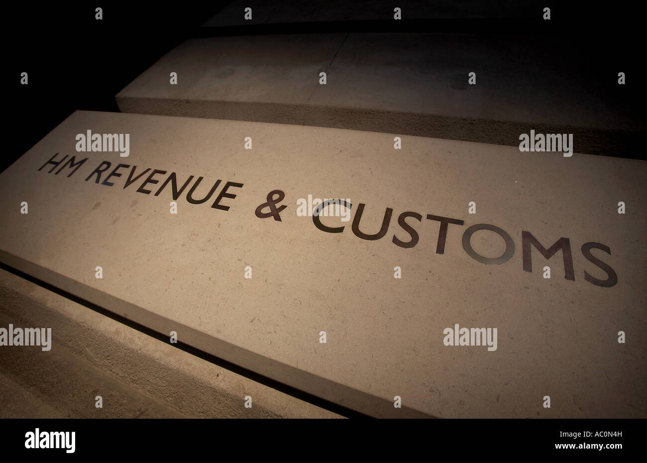 Close up of the sign on the headquarters of HM Revenue and Customs in ...
