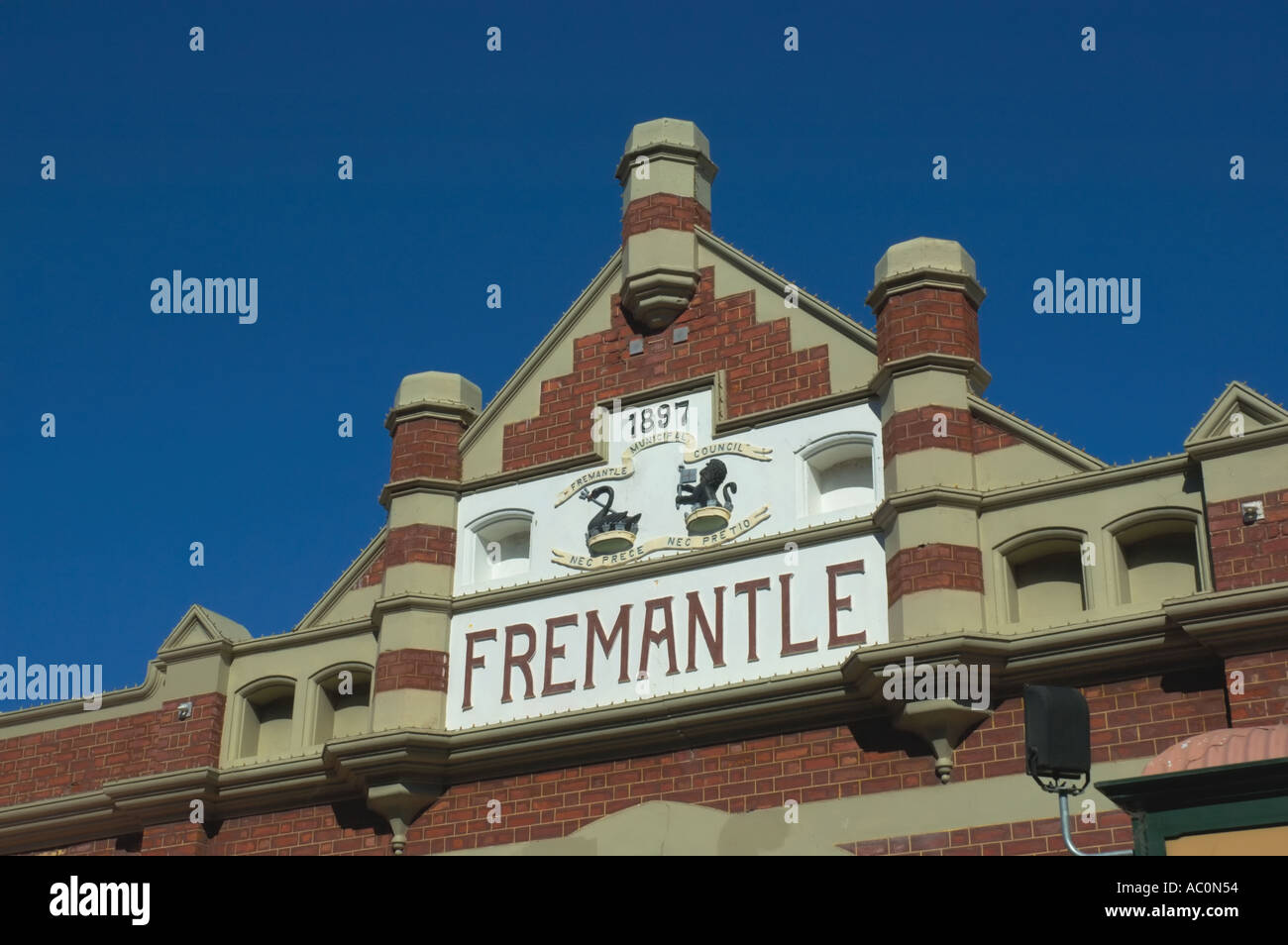 Western Australia Perth Fremantle Fremantle Markets gable with word ...