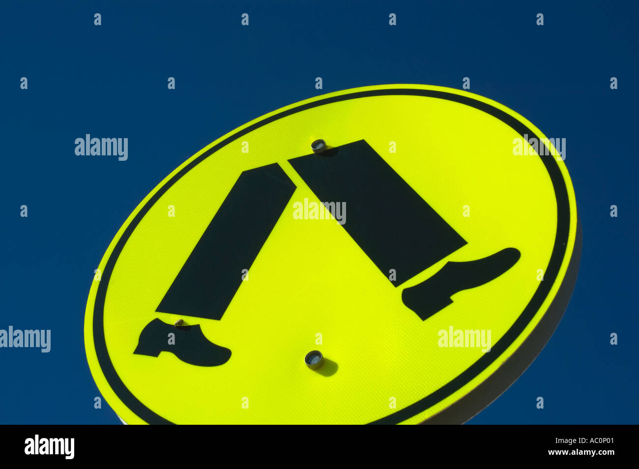 Western Australia Perth Fremantle Walking legs on bright yellow round ...