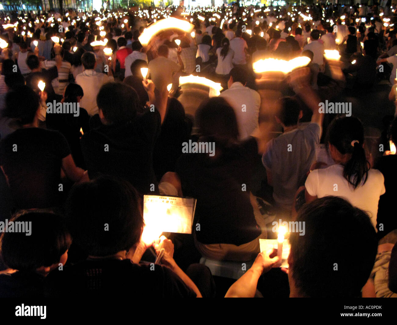 Candlelight Vigil on 4th June 2007 in Hong Kong, 18th Anniversary of the Tiananmen Square ...
