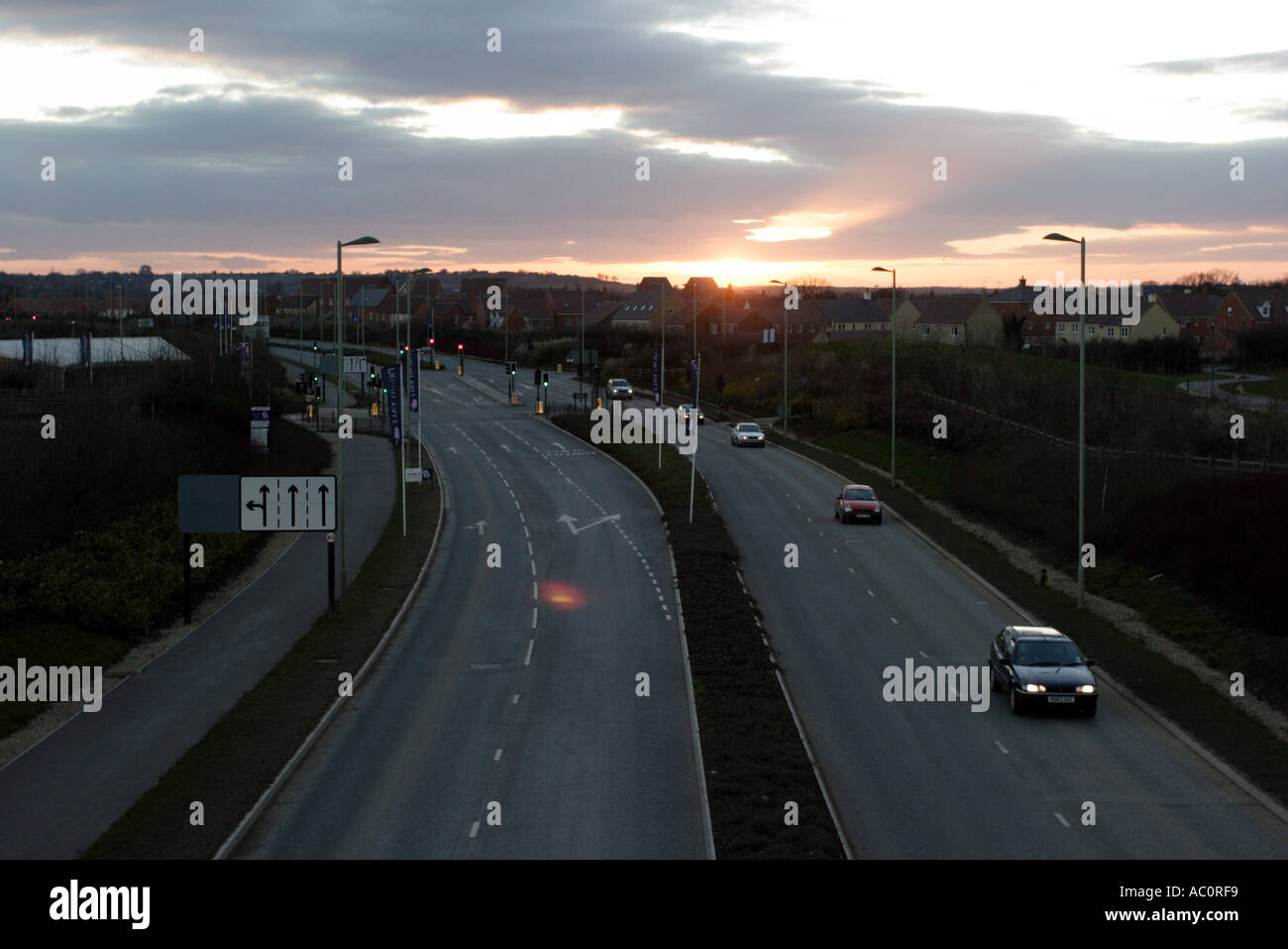 Dual carriageway and busy road junction Stock Photo - Alamy
