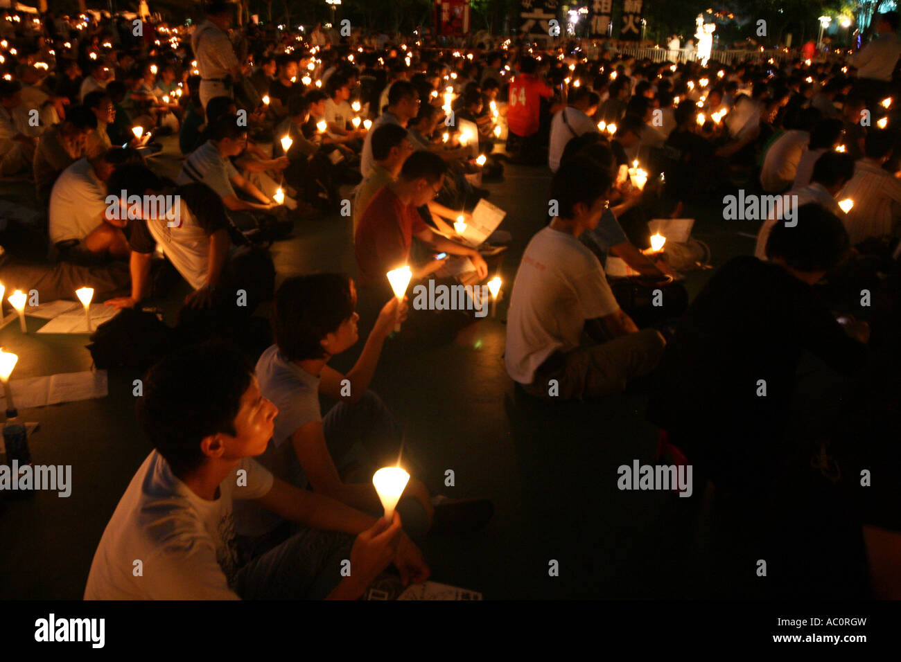Candlelight Vigil on 4th June 2007 in Hong Kong, 18th Anniversary of the Tiananmen Square ...