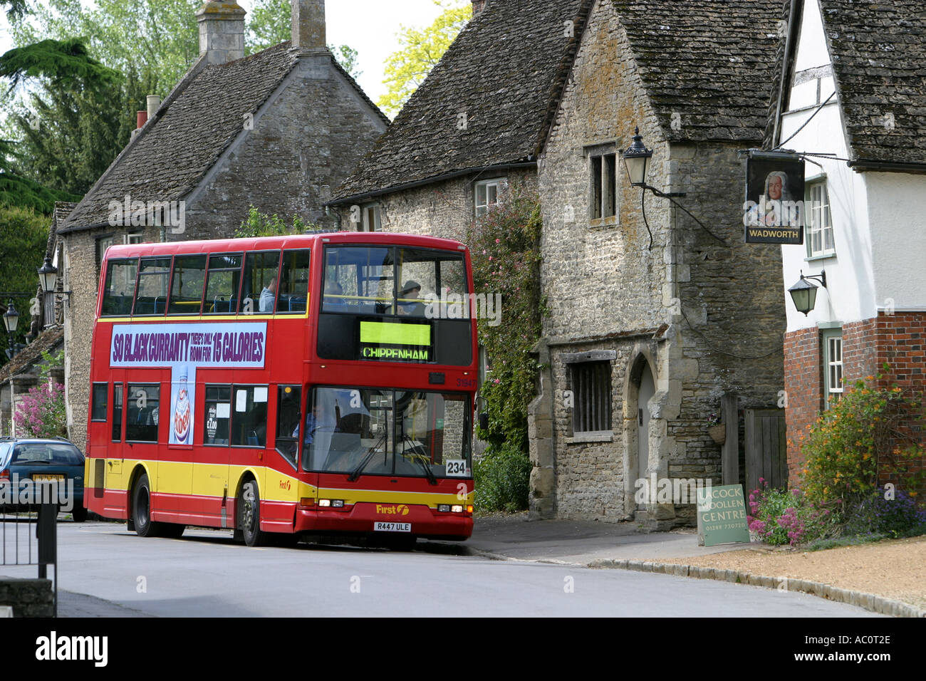 Rural bus services in village of Lacock Wiltshire Stock Photo - Alamy