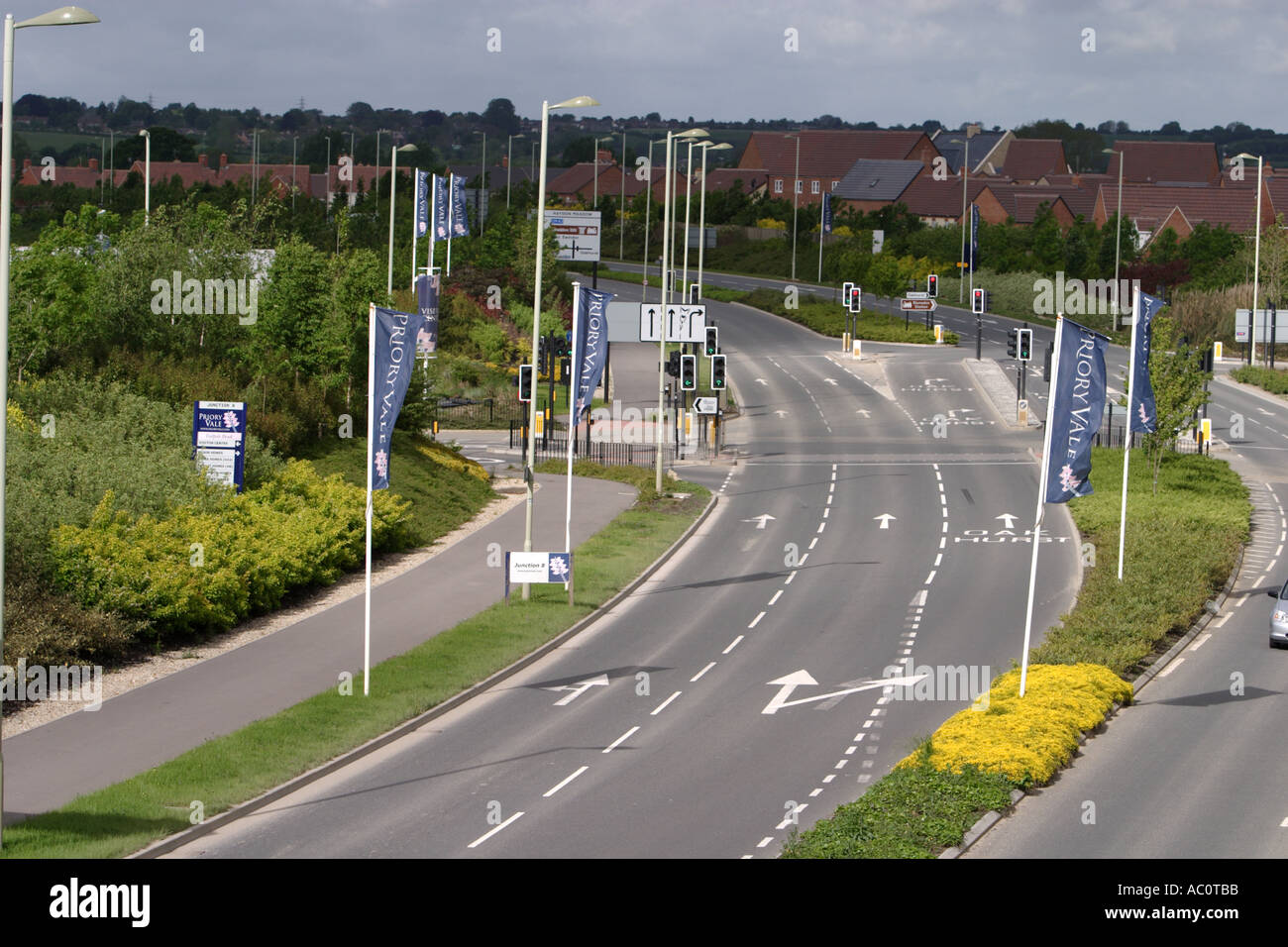Dual carriageway and busy road junction Stock Photo - Alamy