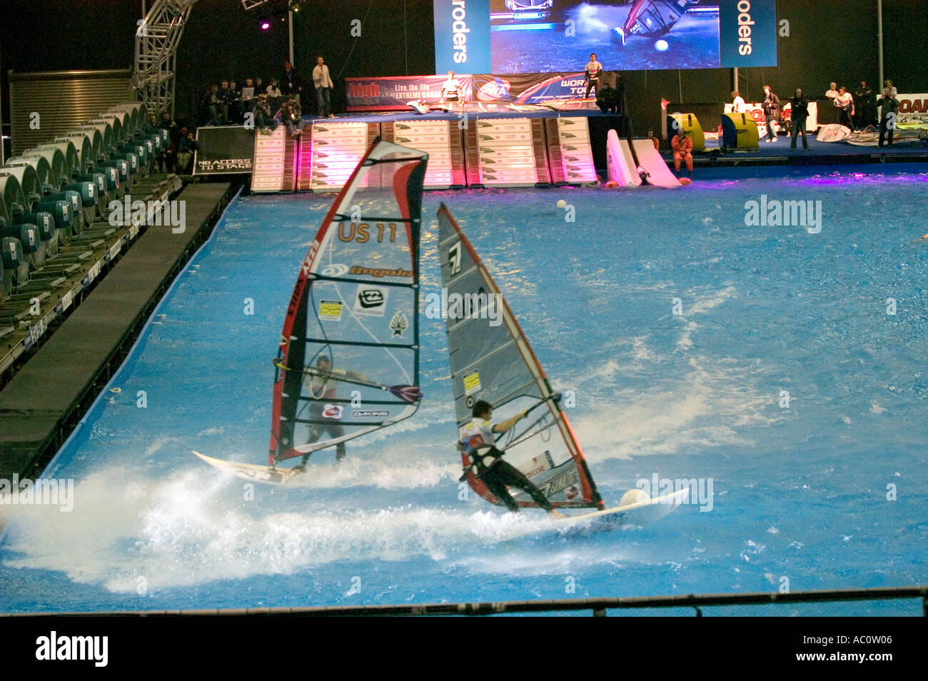 Indoor Windsurfing at the London Boat Show Excell Center Docklands ...