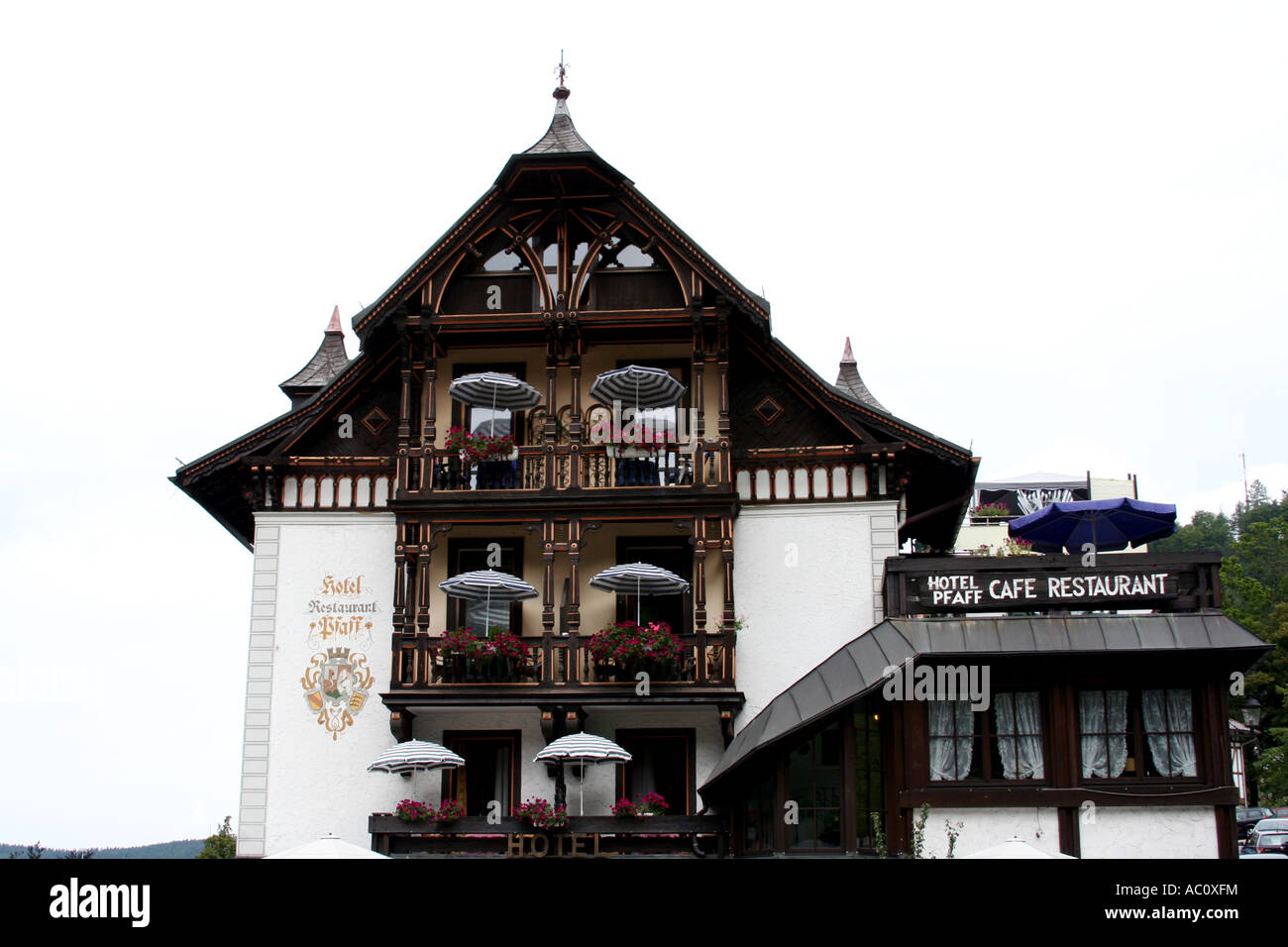 A restaurant in Triberg, Black Forest, Schwarzwald, Germany Stock Photo ...