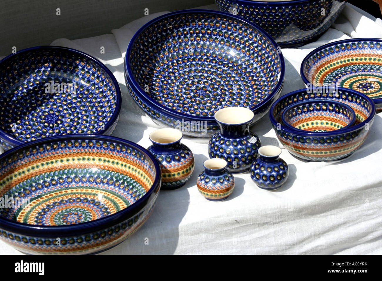 Beautiful pottery in Europe Stock Photo - Alamy