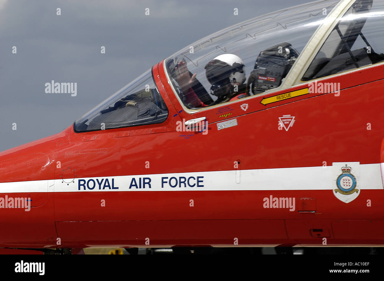 Red Arrow Pilot Stock Photo - Alamy