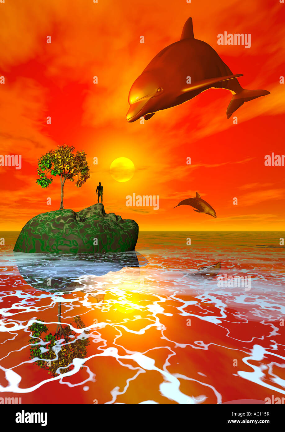 One Mans Island Stock Photo - Alamy