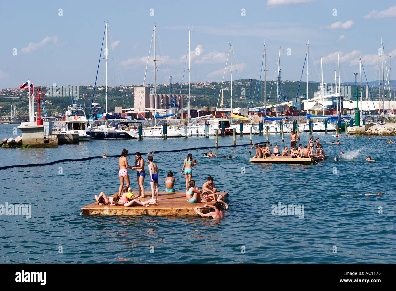 Beach in Koper at the adriatic coast in SloveniaSlovenia Stock Photo ...
