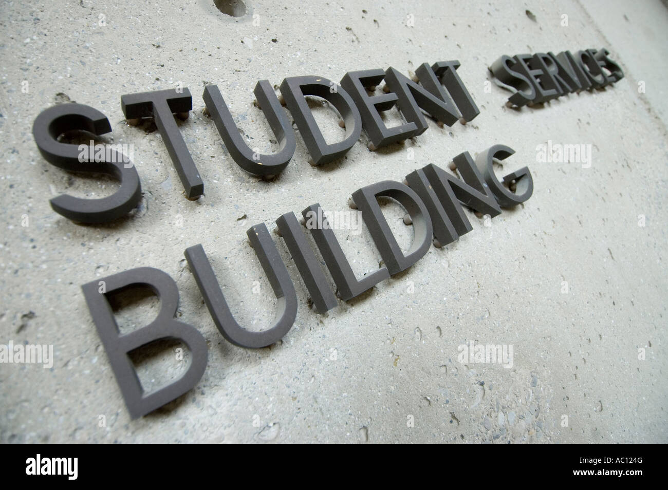 student services building sign mounted in concrete Stock Photo - Alamy