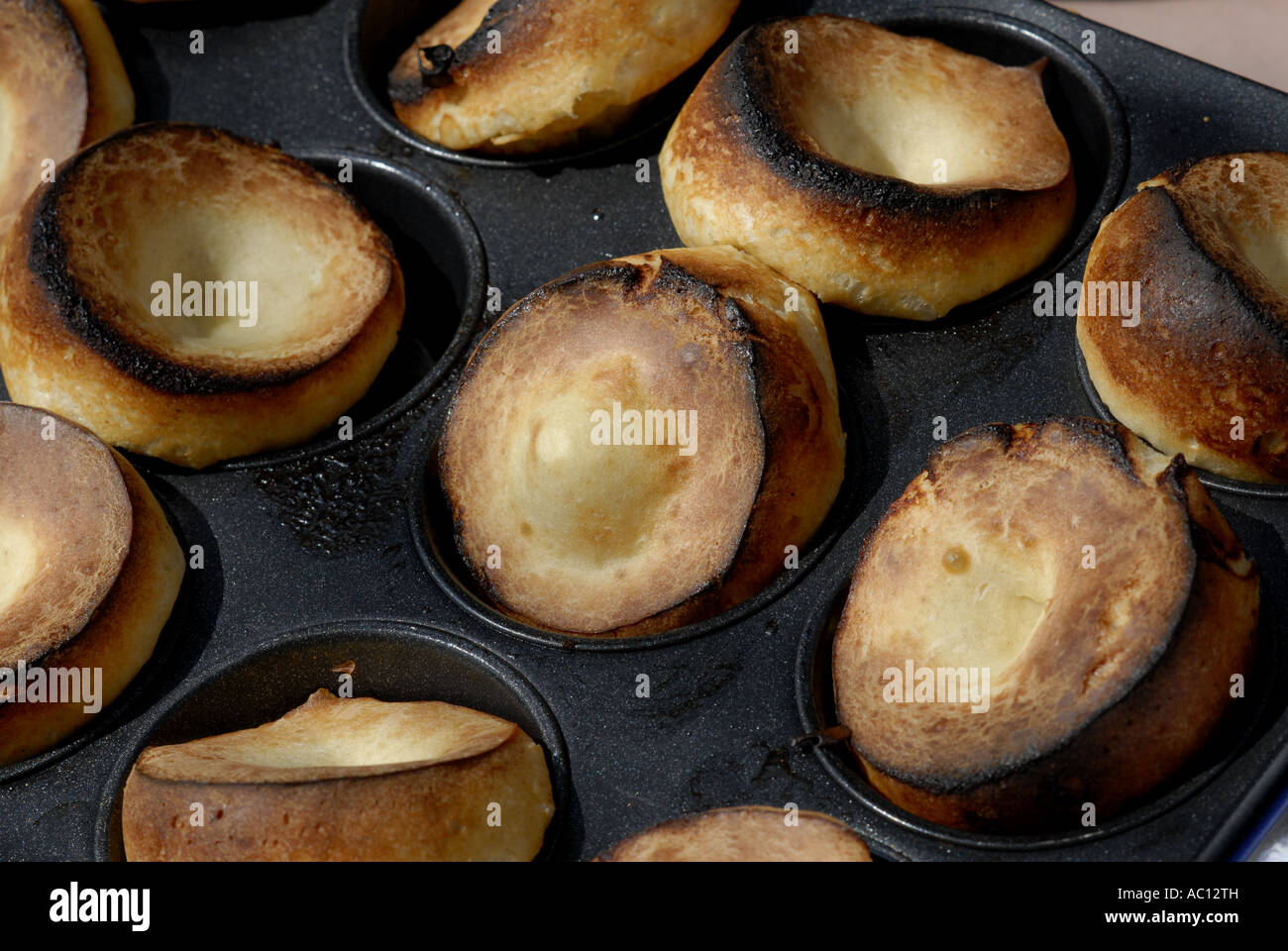 Yorkshire puddings in a tray Stock Photo - Alamy