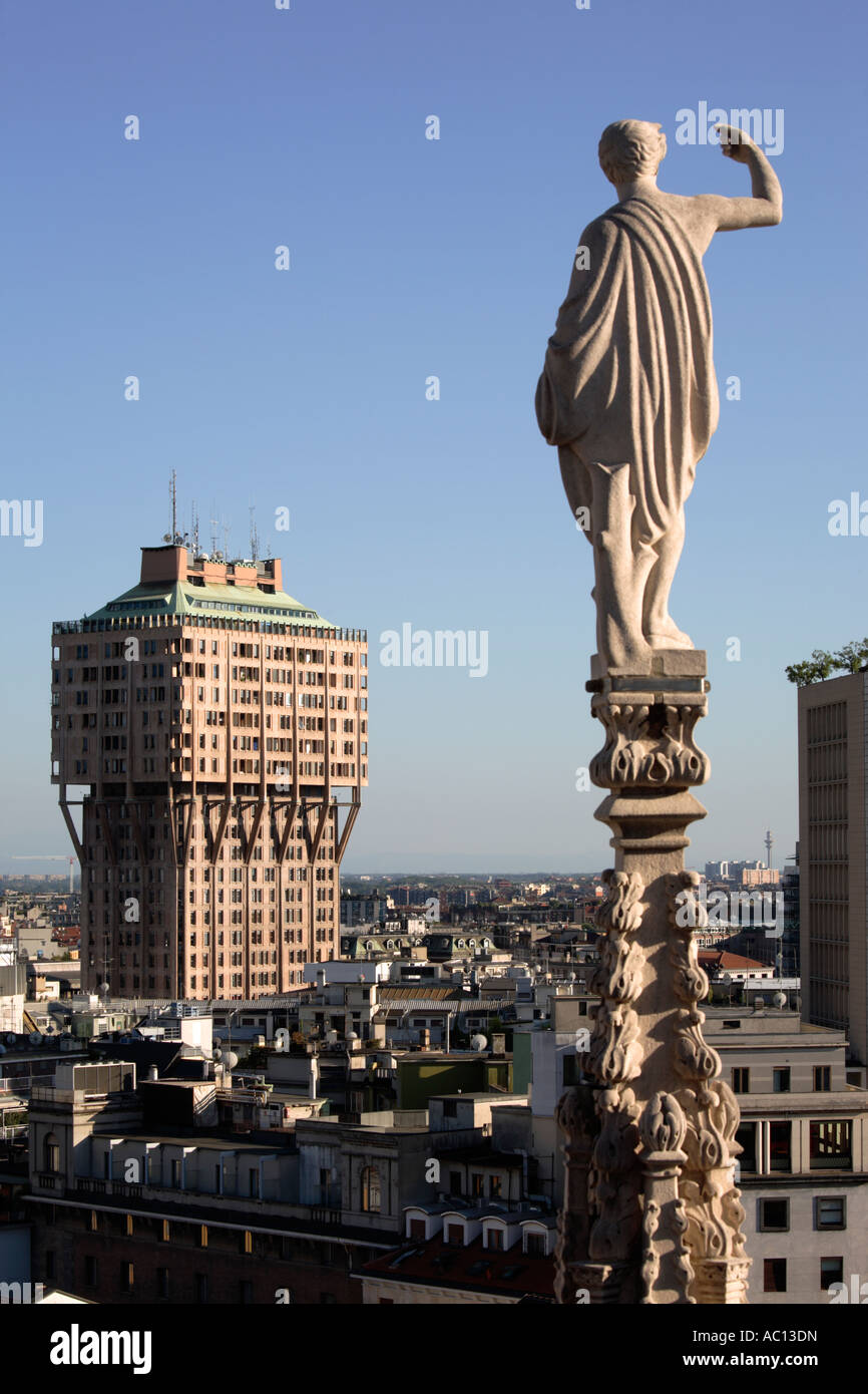 Velasca tower seen from the Duomo, Milan, Italy Stock Photo - Alamy