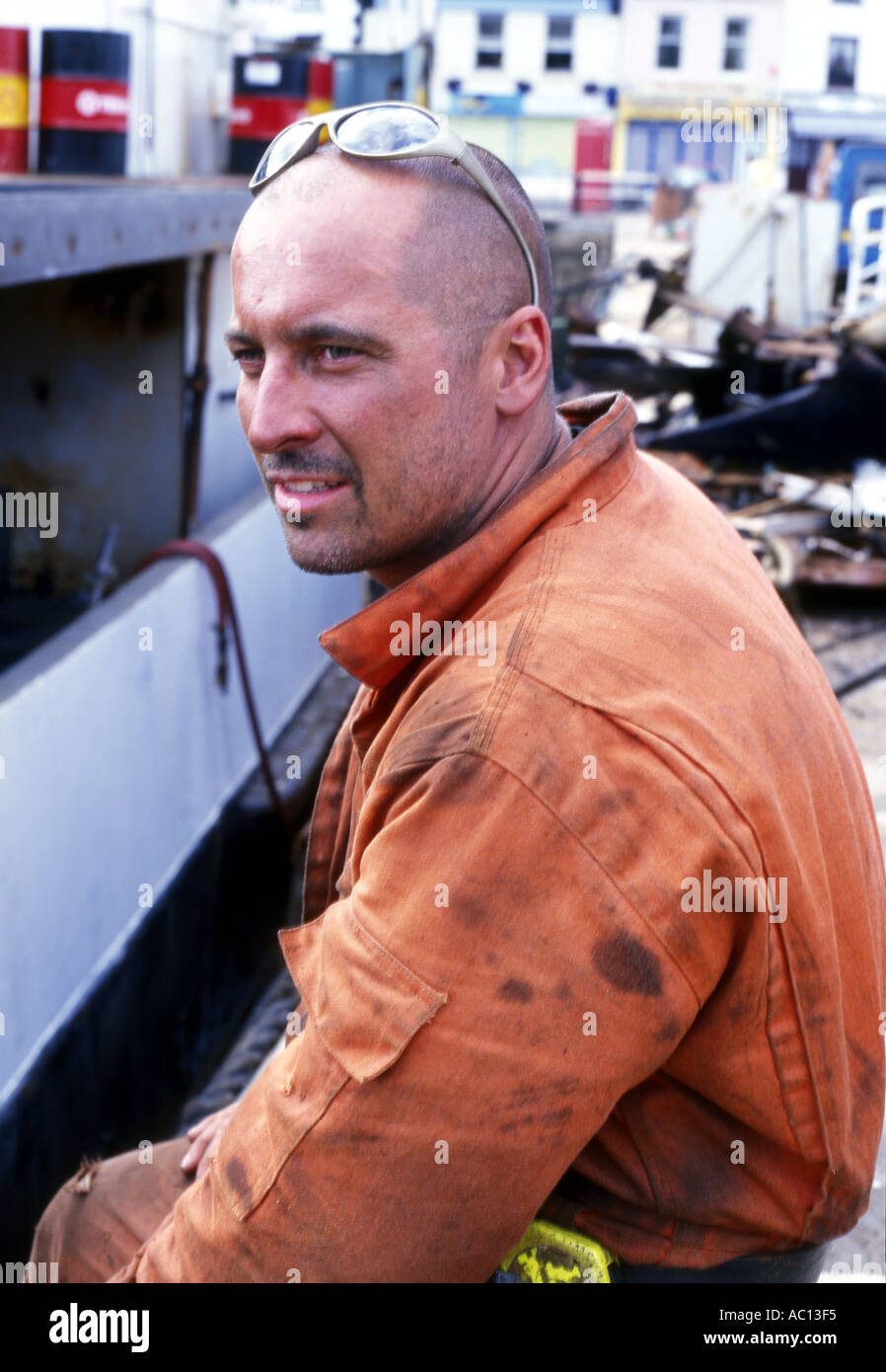 Dock Worker Brixham Stock Photo - Alamy
