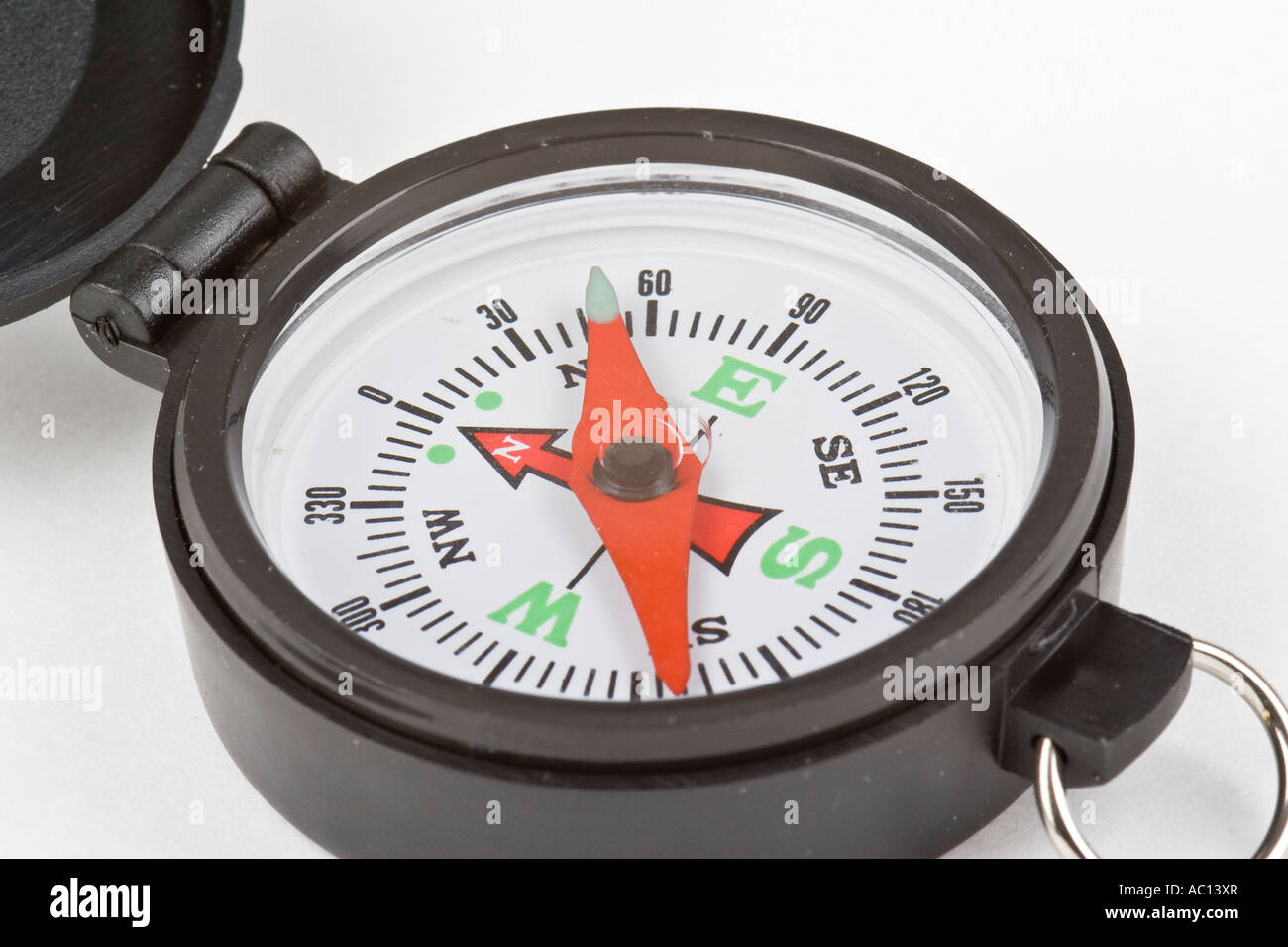 Compass on white background Stock Photo - Alamy