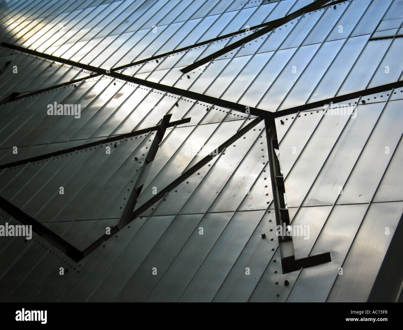 Detail of exterior window slits steel facade Jewish museum by architect ...